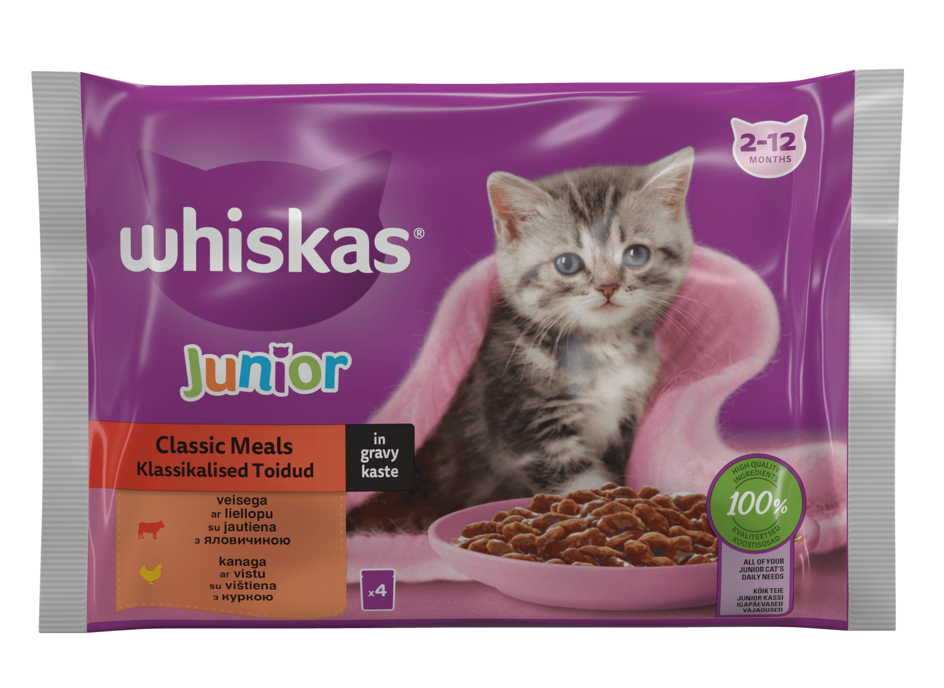 Whiskas Junior Klasiskā Izlase, 4x85g
